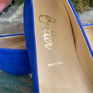 Butter | Shoes | Butter Italy Blue Suede Leather Flats 75 | Poshmark